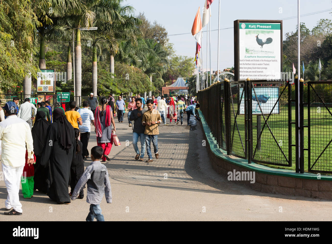 HYDERABAD, INDIA - DECEMBER 11,2016 Visitors at the Nehru Zoological ...
