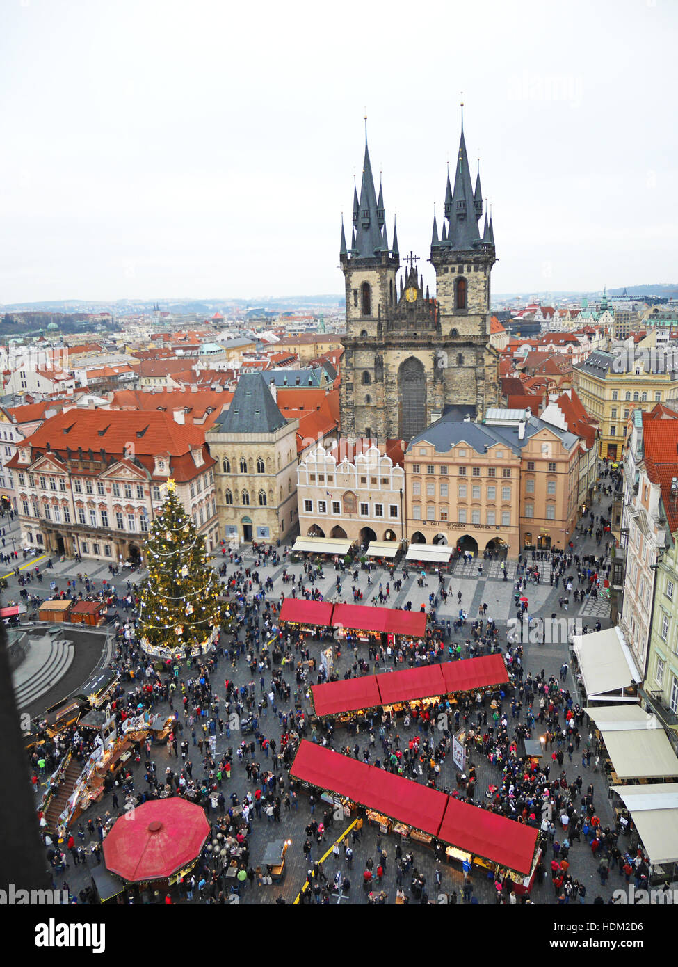Christmas market in Prague old town square Stock Photo - Alamy
