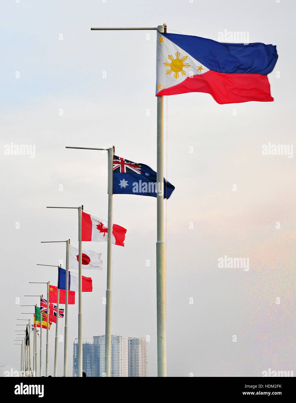A series of flags waving in the wind Stock Photo - Alamy