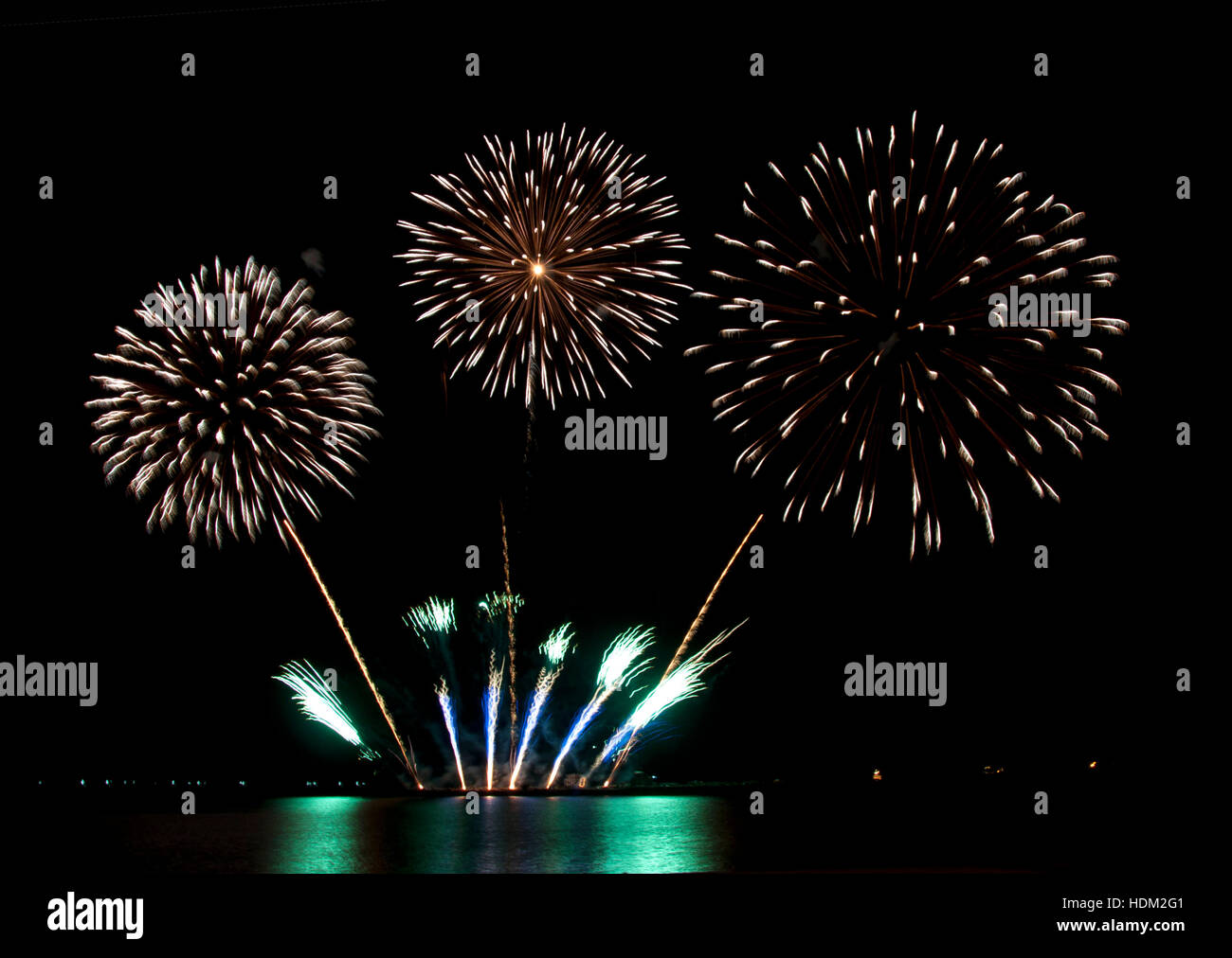 Fireworks during the Pyromusical Competition in Manila, Philippines ...