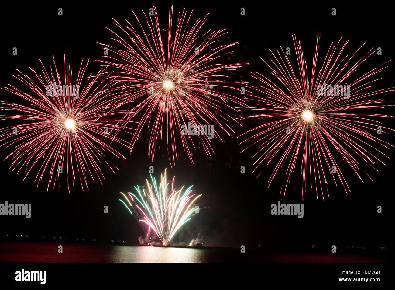 Fireworks during the Pyromusical Competition in Manila, Philippines ...