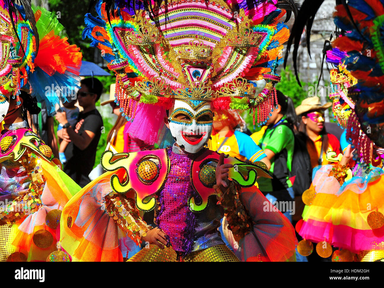 Street performers during the Bacolod Masskara Festival every October in ...