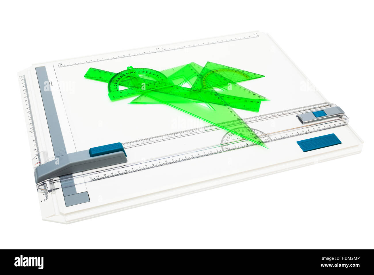 drawing board with measuring tools on a white background Stock Photo ...