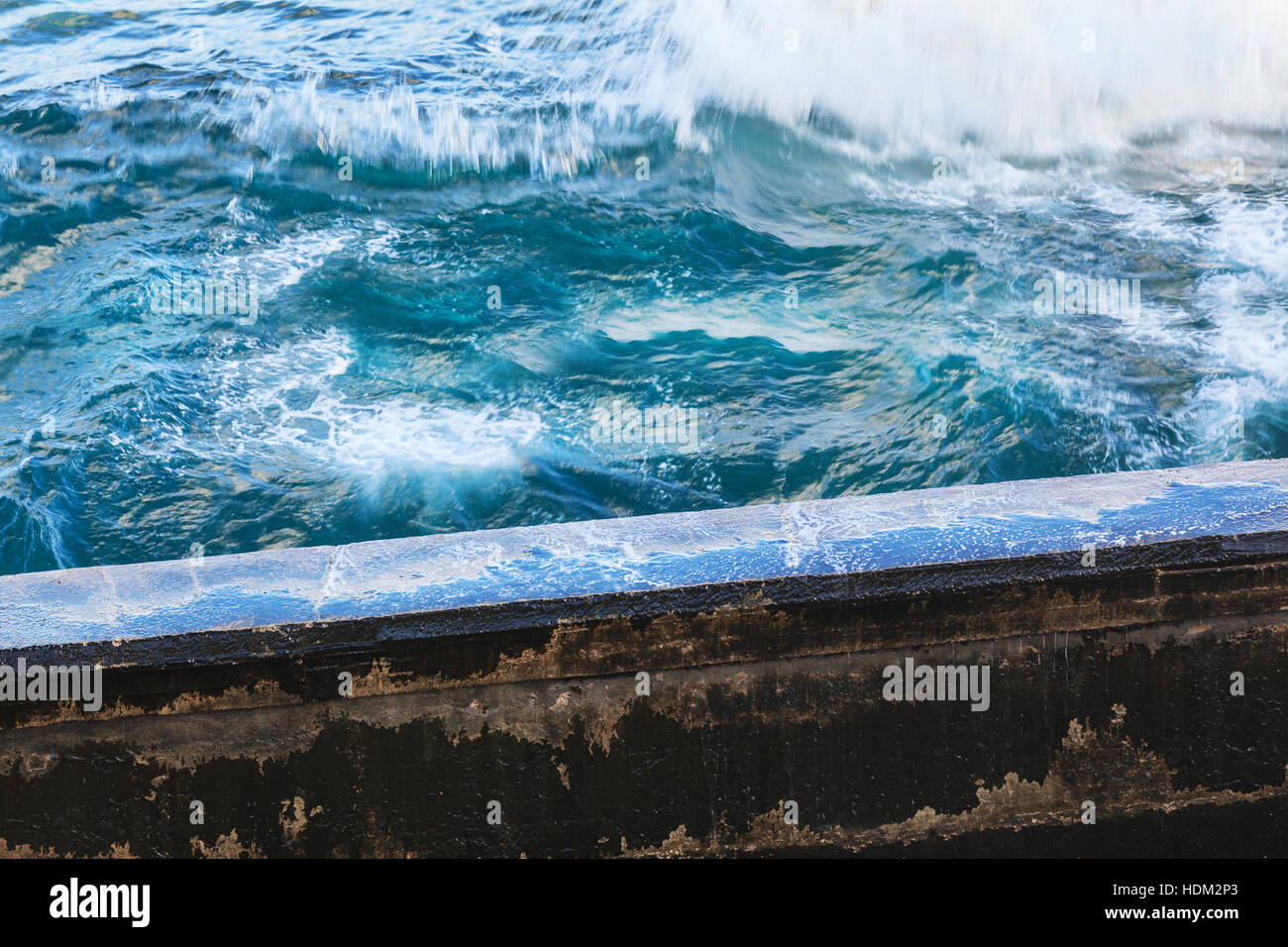 ocean surf and the old quay Stock Photo - Alamy