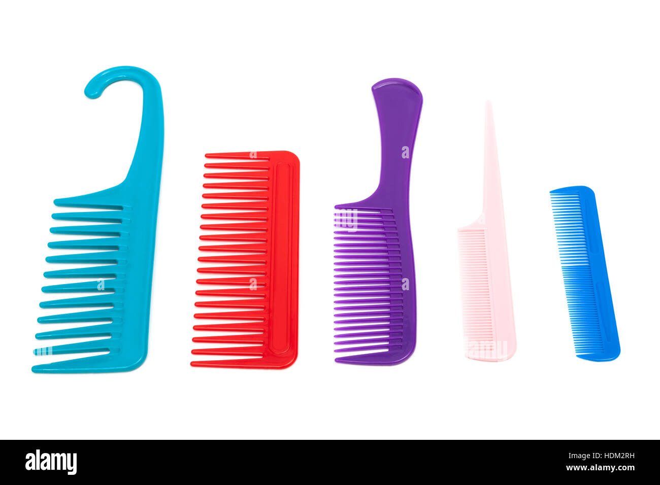 set of plastic comb on a white background Stock Photo - Alamy
