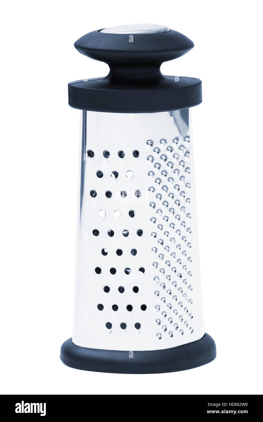 Modern metal grater on a white background Stock Photo - Alamy