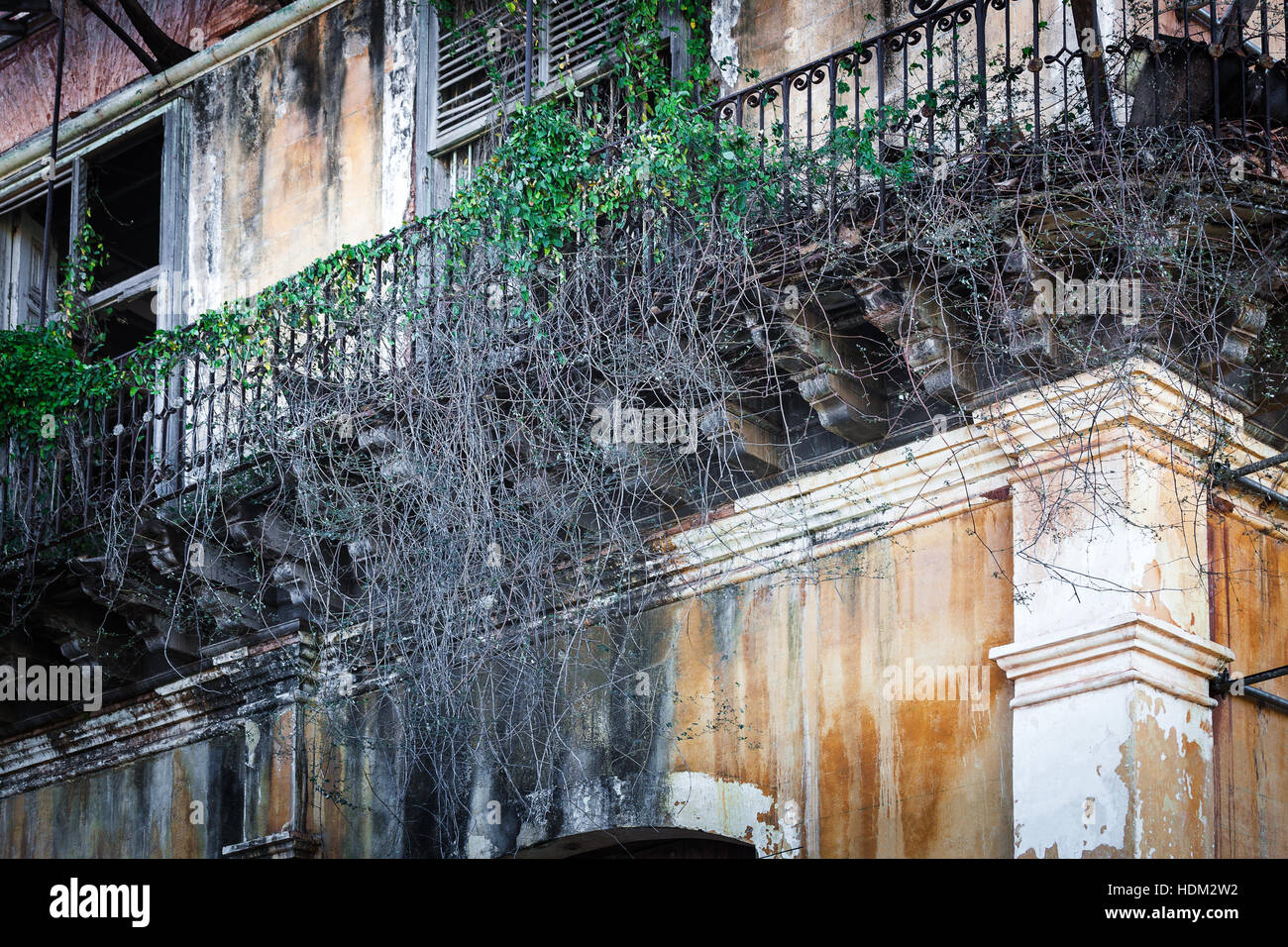 old beautiful balconies of the building Stock Photo - Alamy