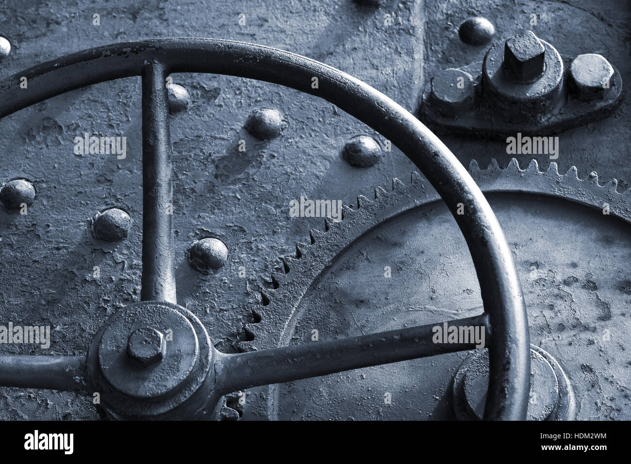 old mechanism with a gear closeup Stock Photo - Alamy
