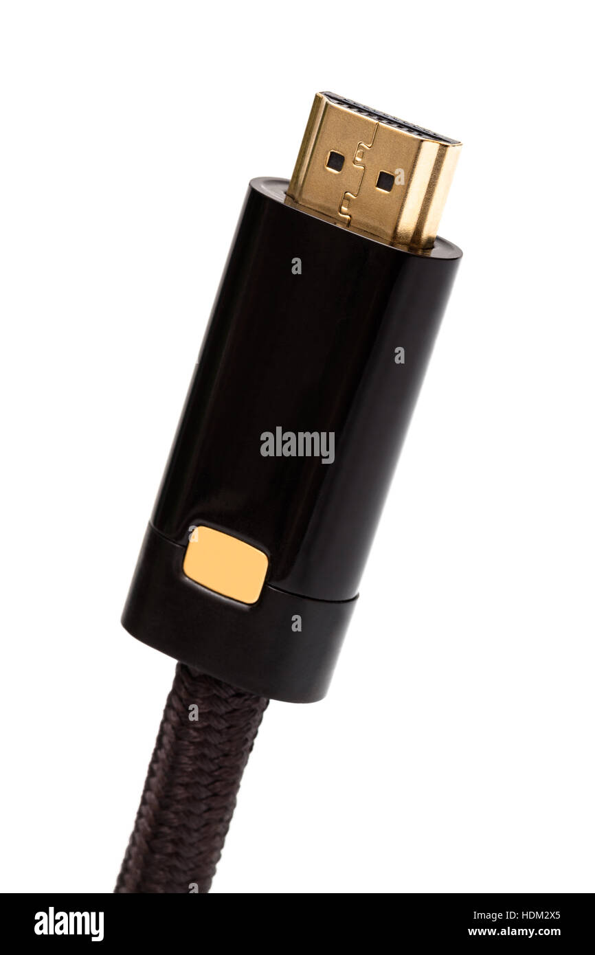 new hdmi cable on a white background Stock Photo - Alamy