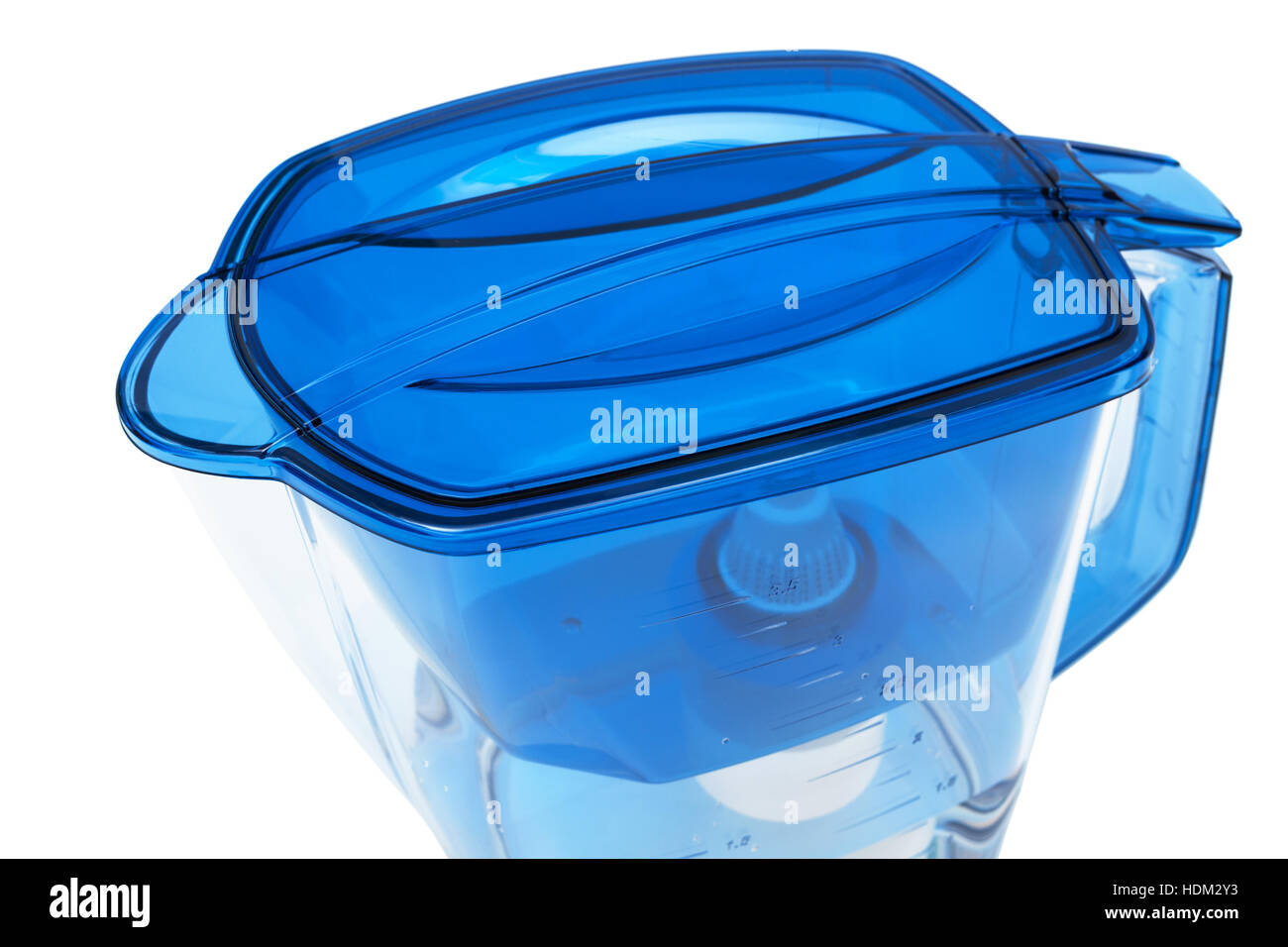 blue water filter on a white background Stock Photo - Alamy