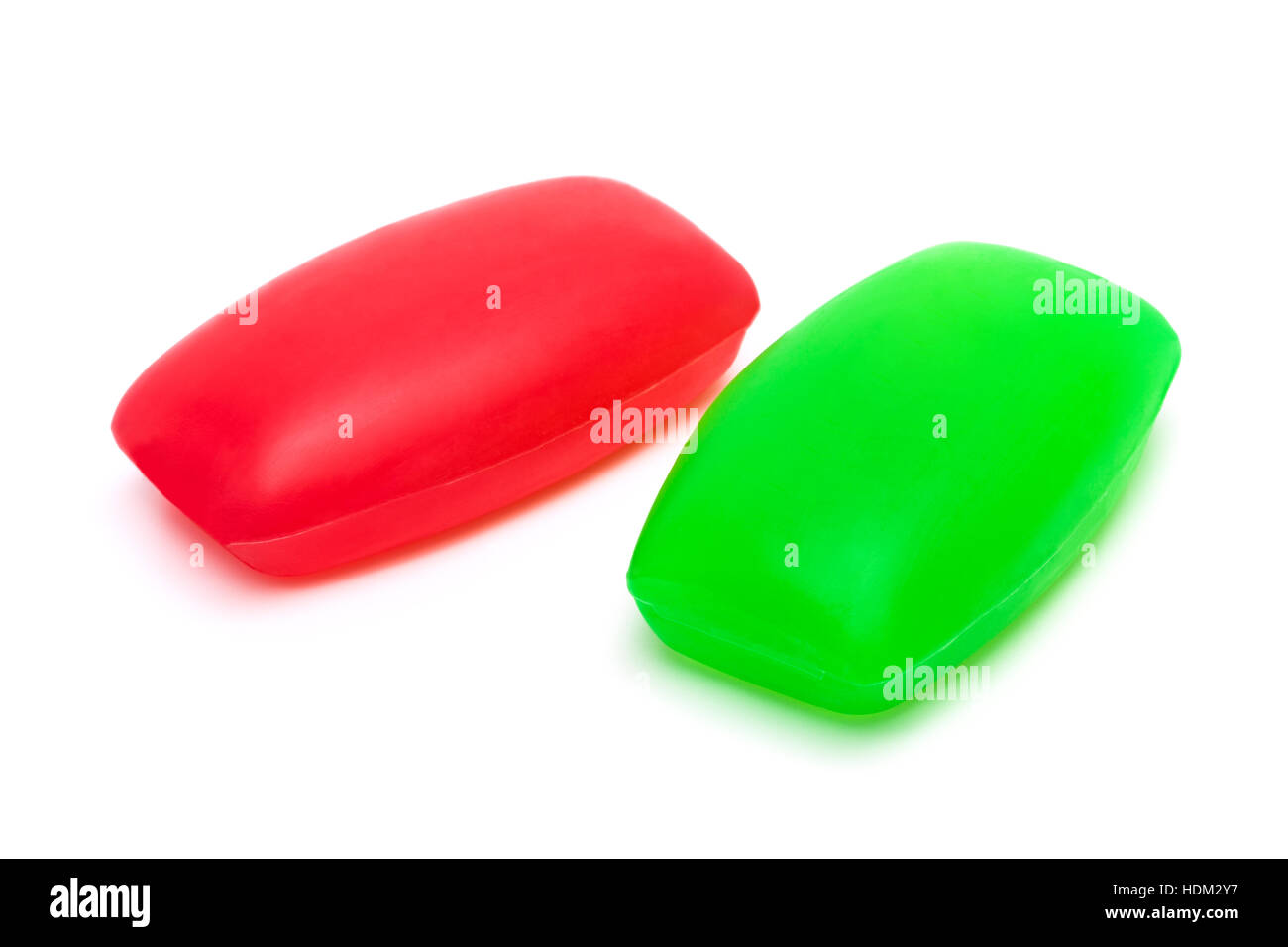 two pieces of soap on a white background Stock Photo - Alamy