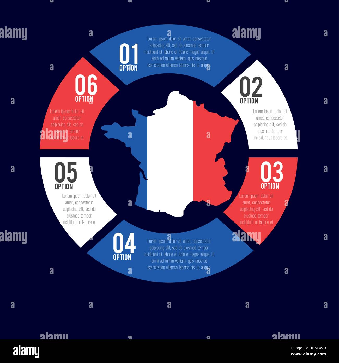 infographic presentation of france with country map icon. colorful ...