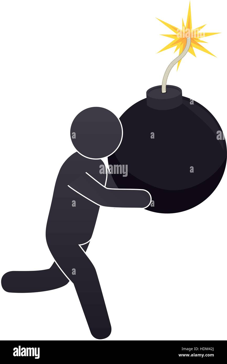 human silhouette running with boom vector illustration Stock Vector ...