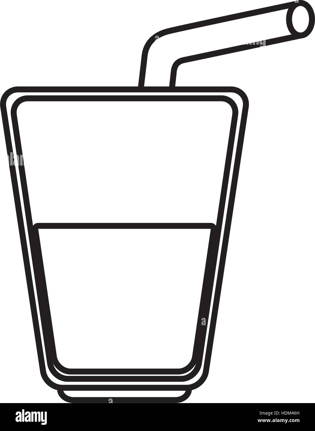 water glass with straw vector illustration design Stock Vector Image ...