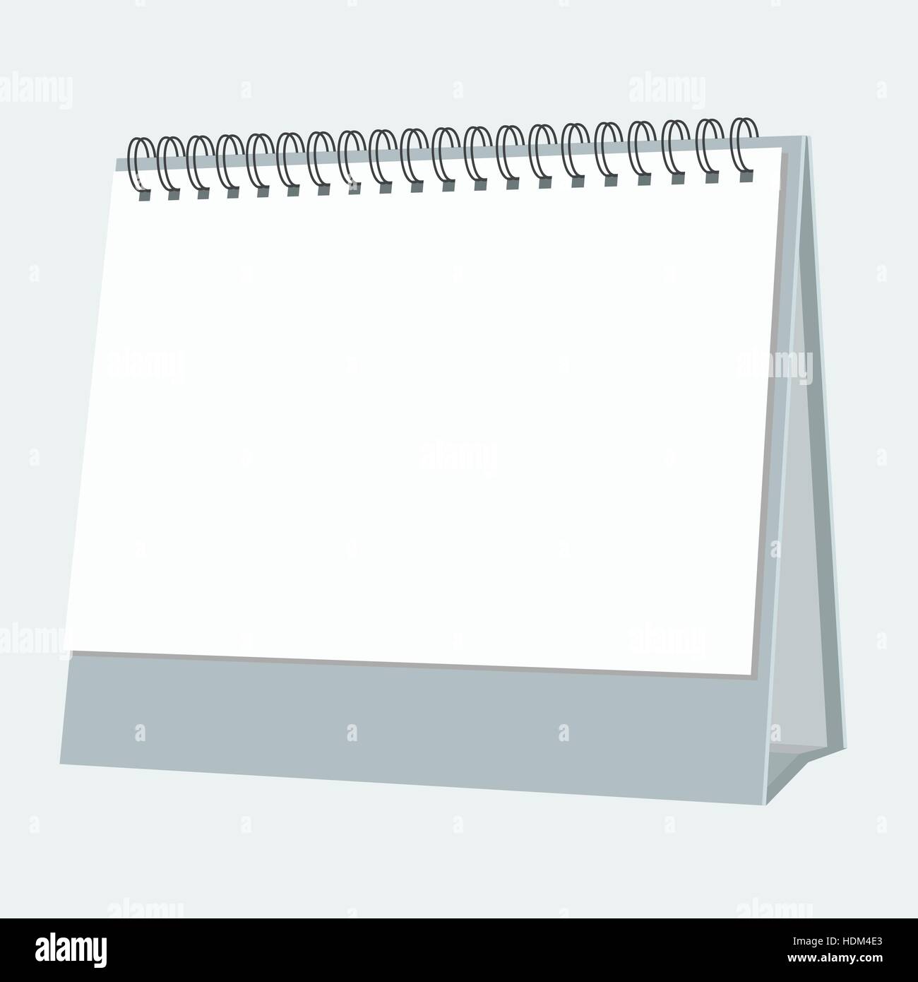 Blank desktop calendar with flat color style design. Isolated vector ...