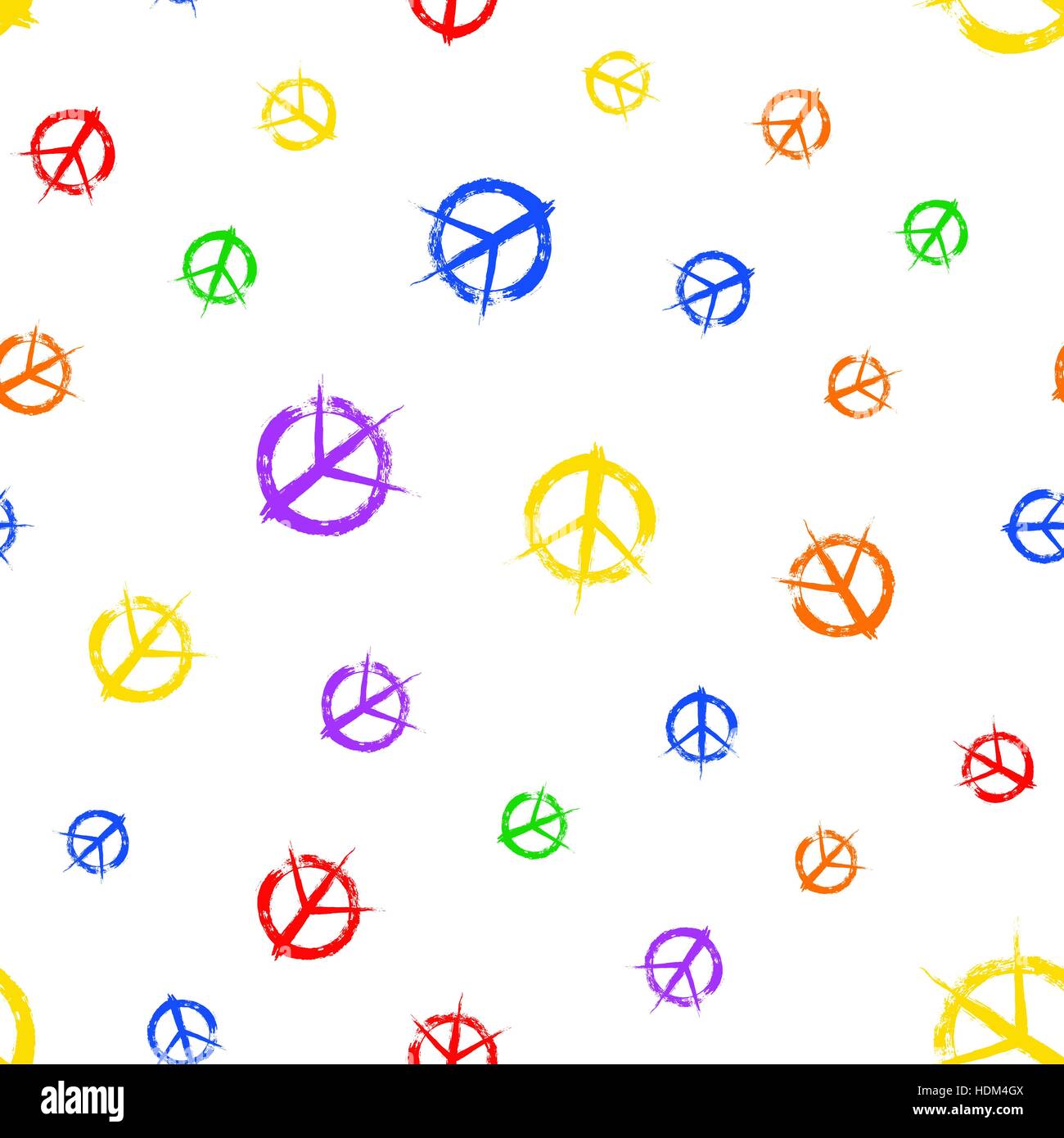 Colorful pacifist symbols pattern painted Stock Vector Image & Art - Alamy