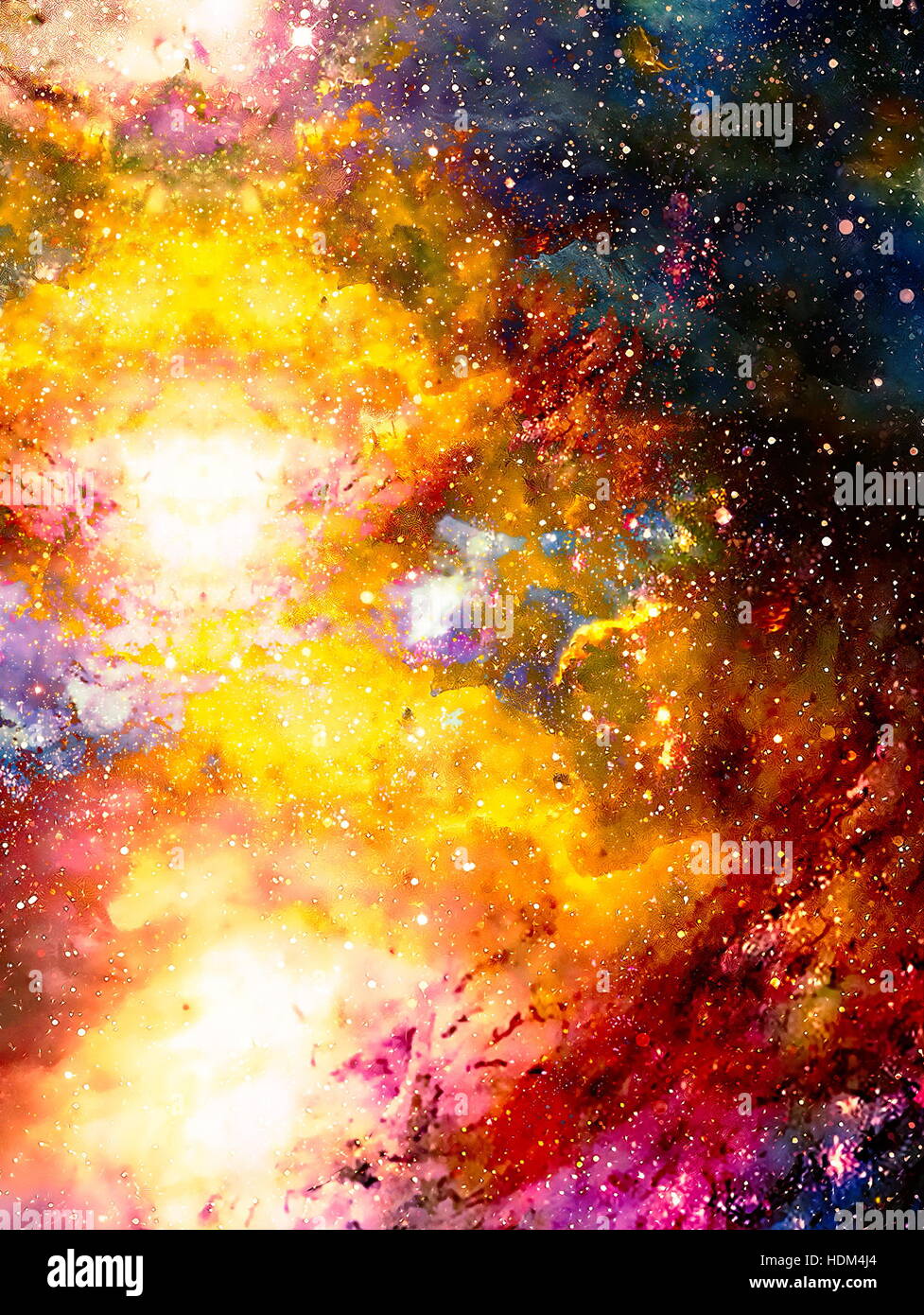 Cosmic space and stars, color cosmic abstract background. Fire effect in space Stock Photo - Alamy