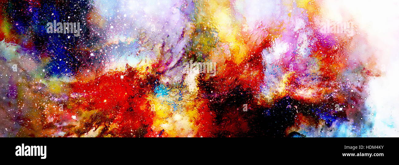 Cosmic space and stars, cosmic abstract background and glass effect ...