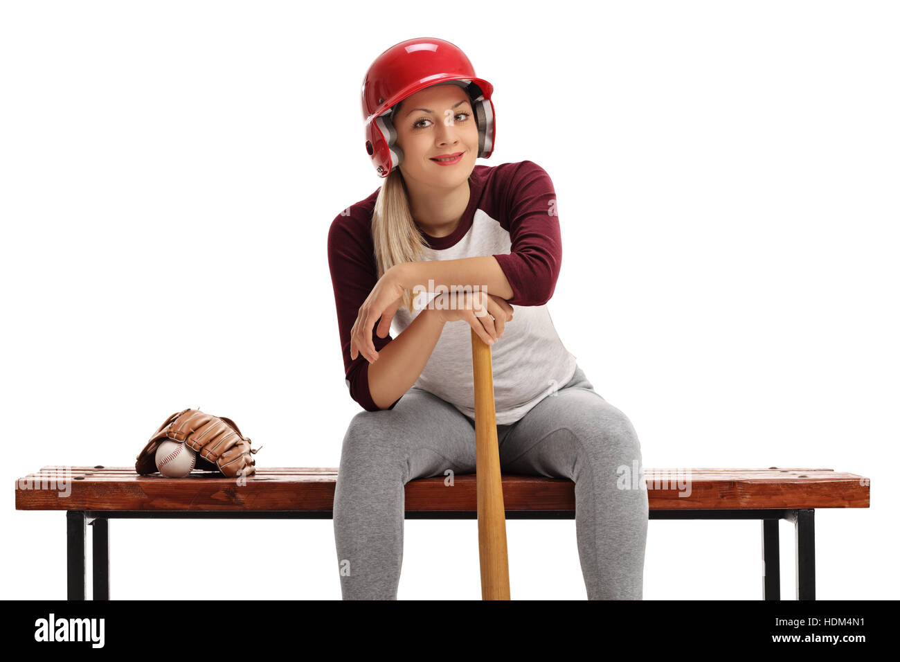 Girl sitting on bat hi-res stock photography and images - Alamy