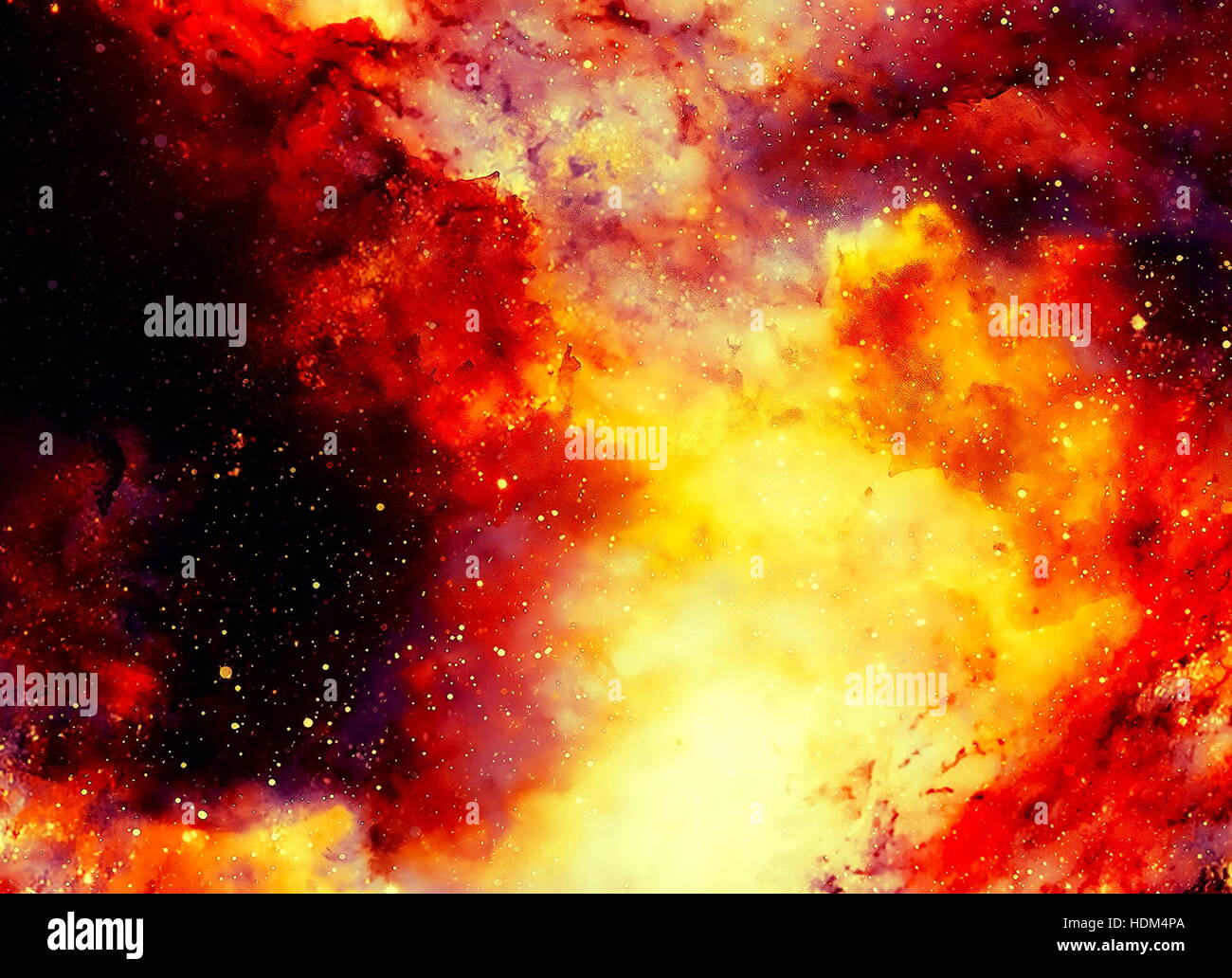 Cosmic space and stars, color cosmic abstract background. Fire effect in space. Copy space Stock ...
