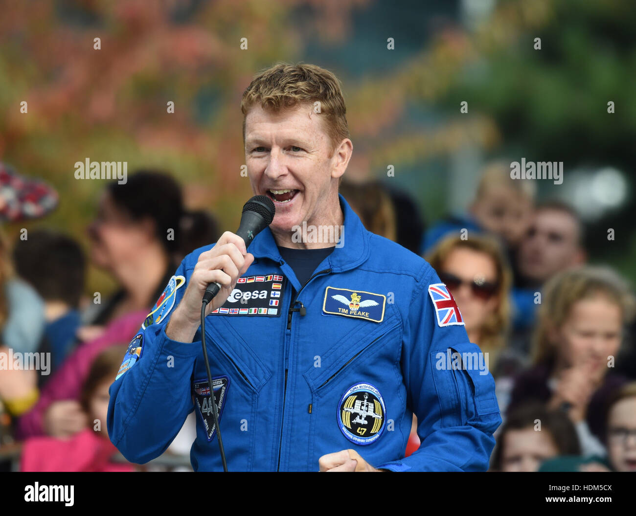 Astronaut Tim Peake seen chatting to fans at Media City in Manchester ...
