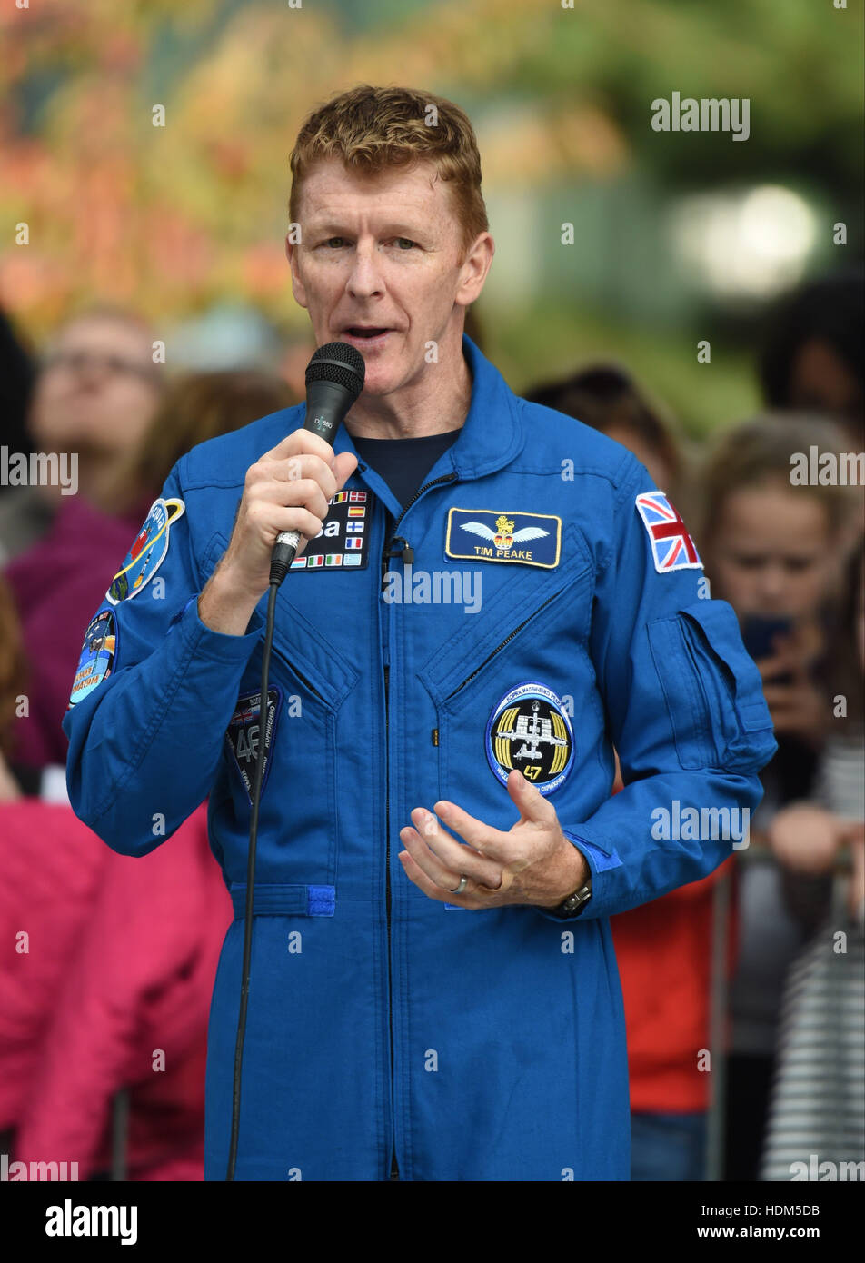 Astronaut Tim Peake seen chatting to fans at Media City in Manchester ...