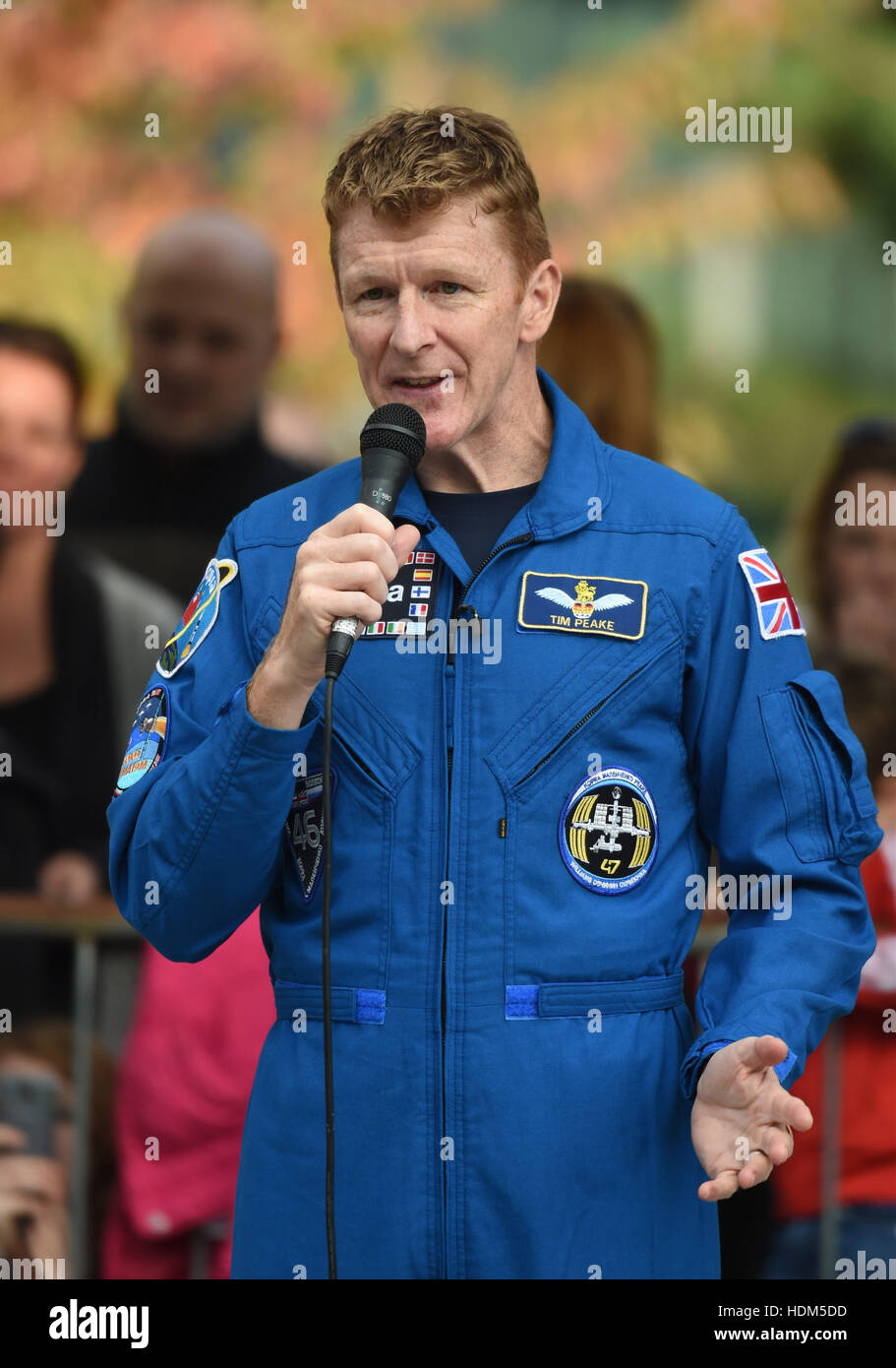 Astronaut Tim Peake seen chatting to fans at Media City in Manchester ...