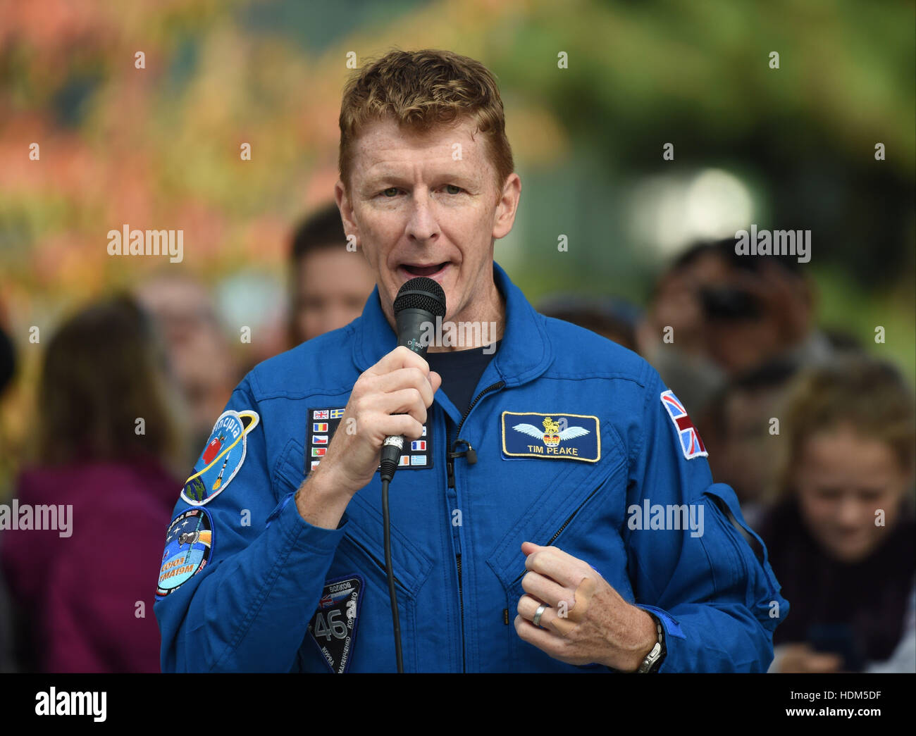Astronaut Tim Peake seen chatting to fans at Media City in Manchester ...