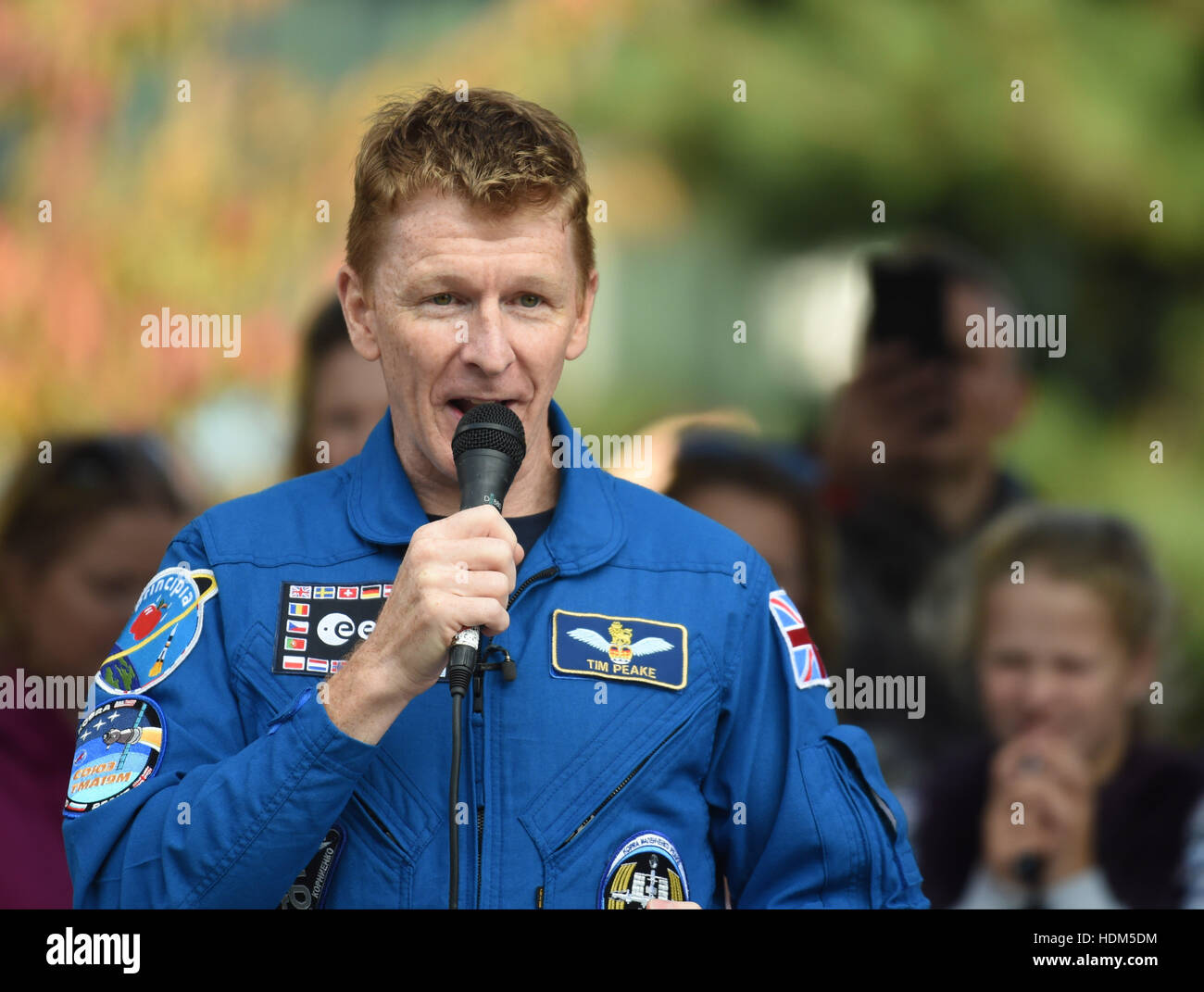 Astronaut Tim Peake seen chatting to fans at Media City in Manchester ...