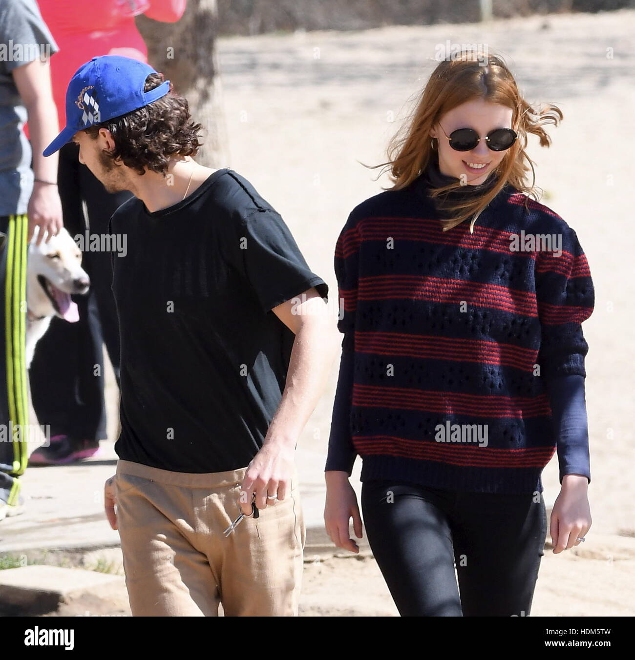 Newly weds Shia LaBeouf and Mia Goth out at a park with their bulldog ...