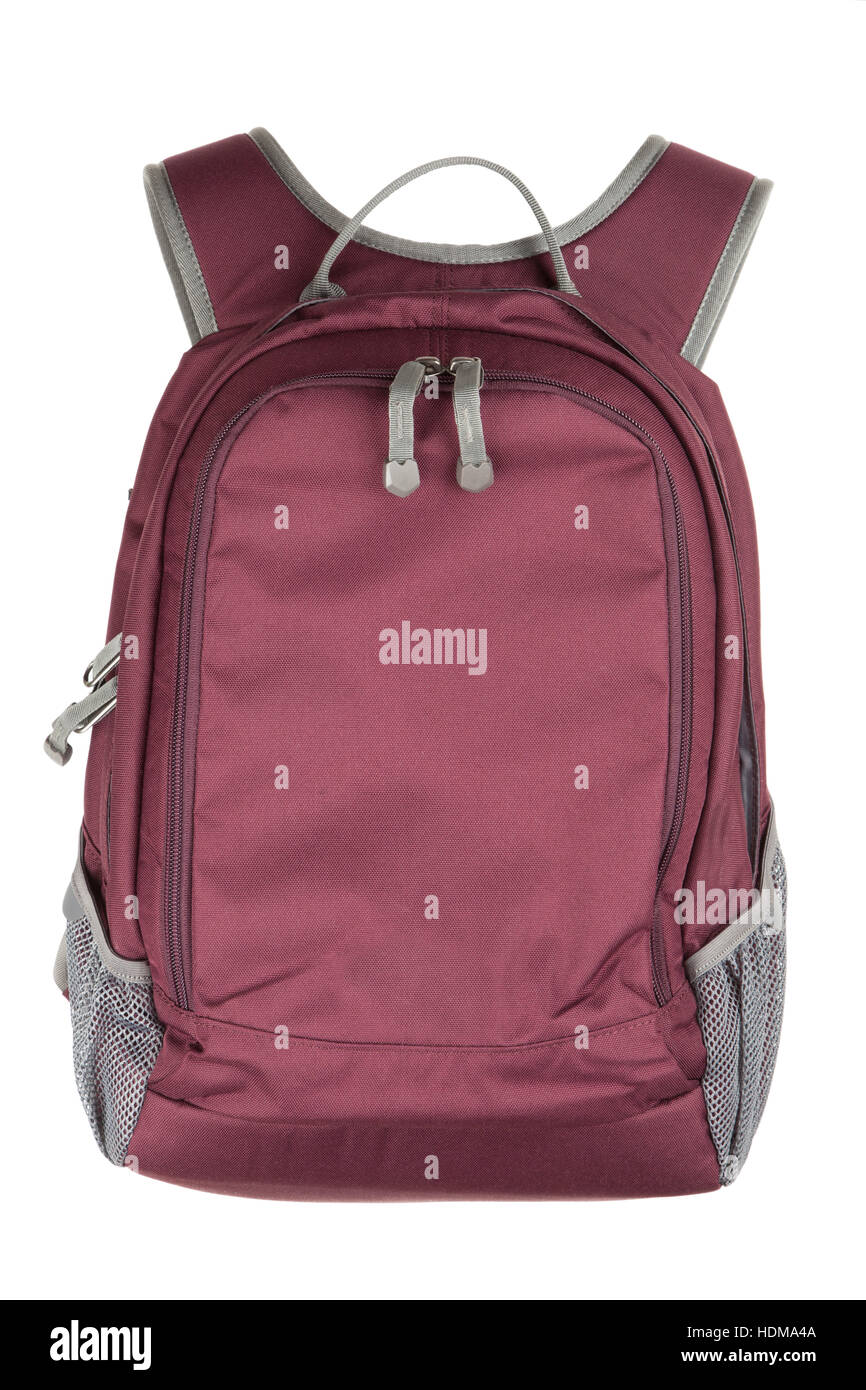 Backpack on white background Stock Photo - Alamy