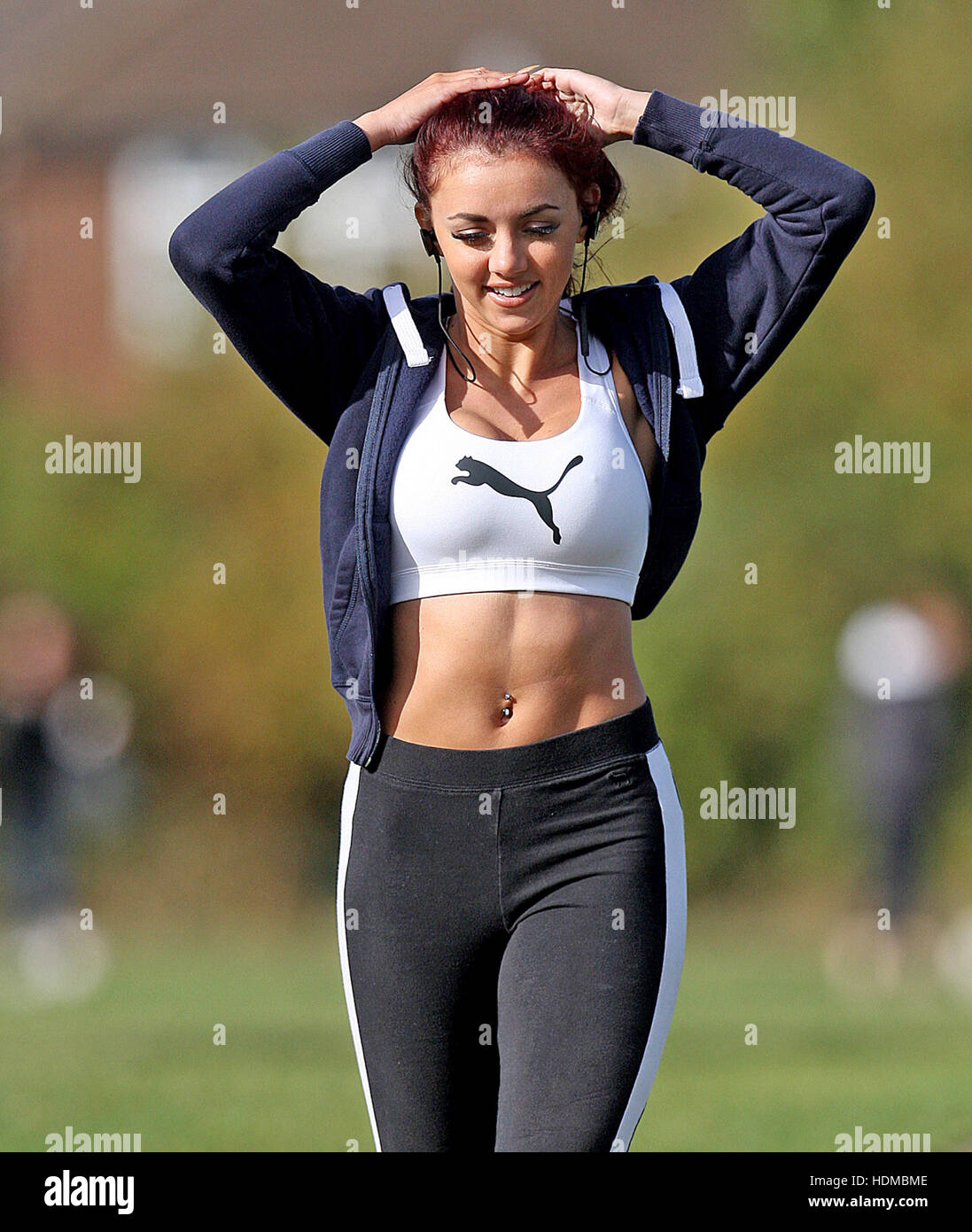 Voice Star Lydia Lucy enjoys a workout at Lawns Park,Romford with a ...