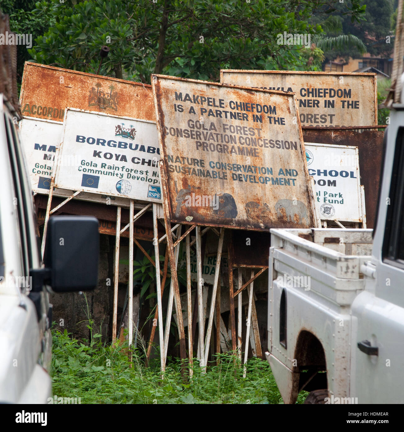 Pile of signs indicating nature reserves Stock Photo - Alamy