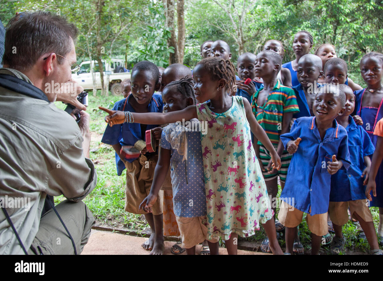 Children pointing at their image Stock Photo - Alamy