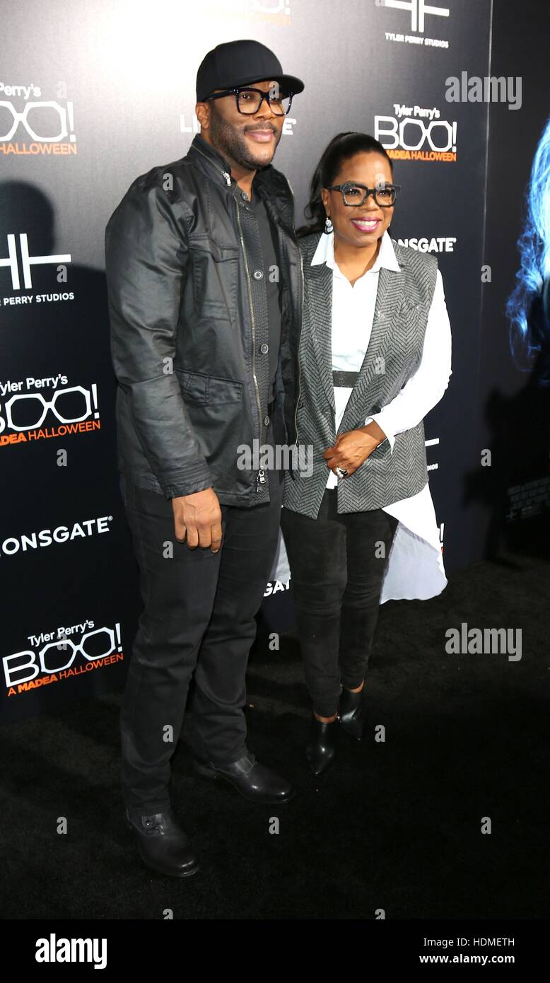 Tyler Perry and Oprah Winfrey attending the premiere of 'Boo! A Madea ...