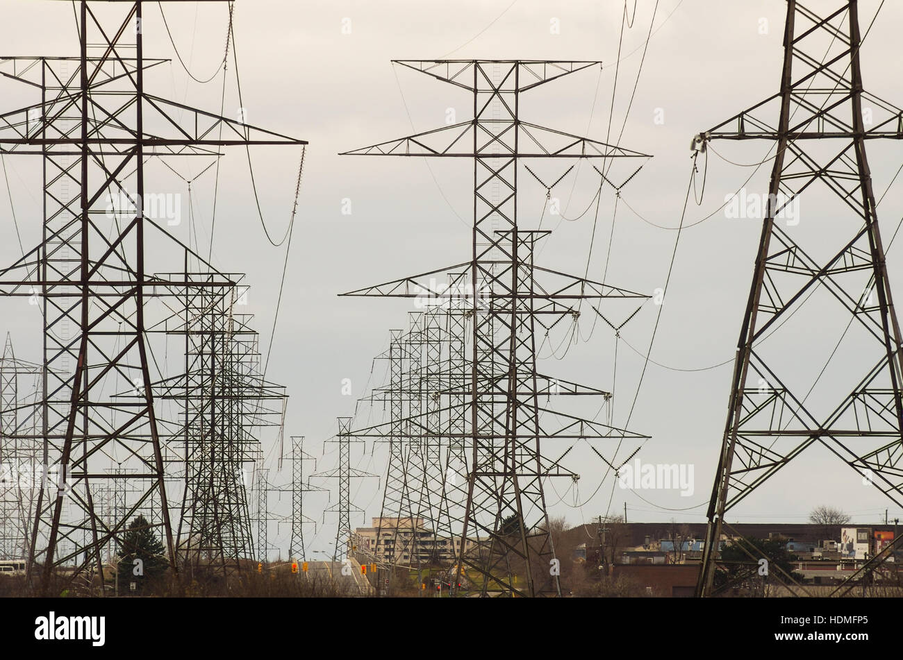 High Voltage Power Towers Stock Photo - Alamy