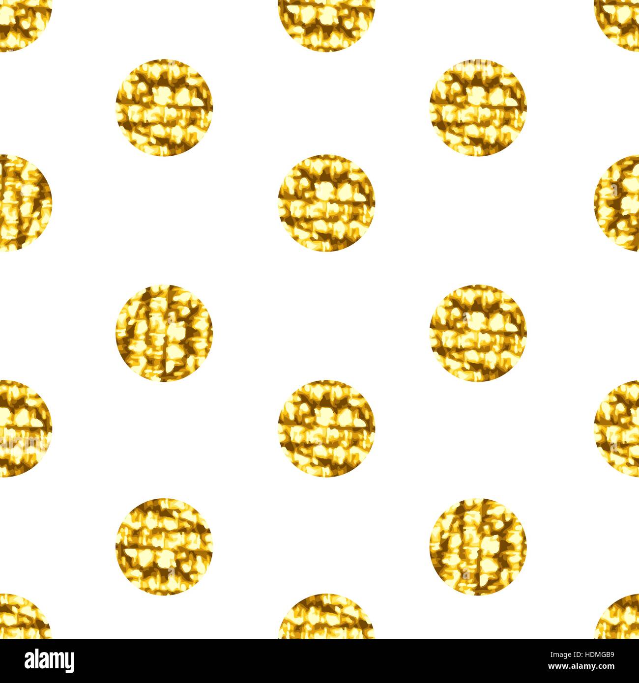 Seamless pattern with gold shine glitter dots on white background Stock ...