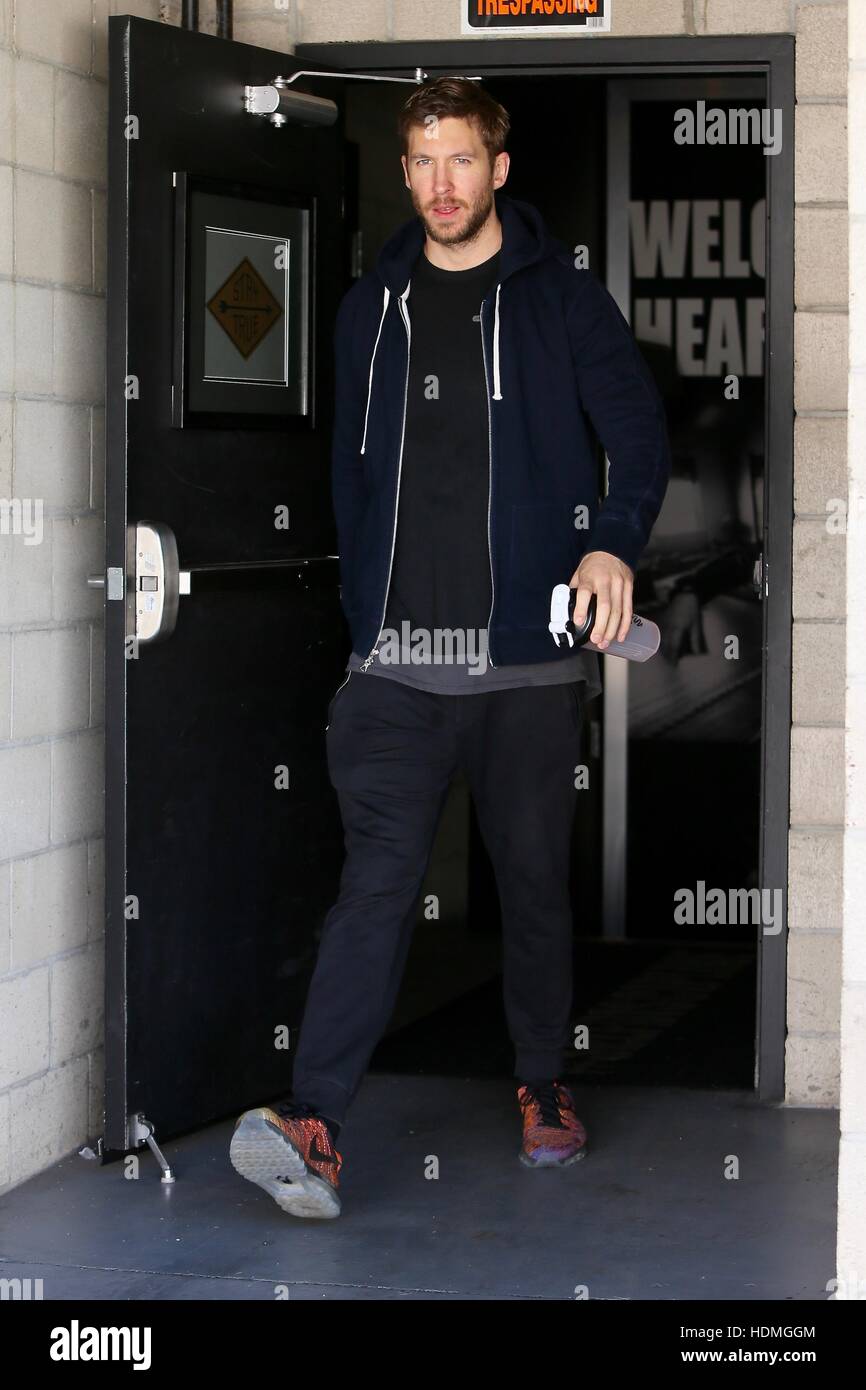 Calvin Harris seen leaving a gym after a workout Featuring: Calvin ...