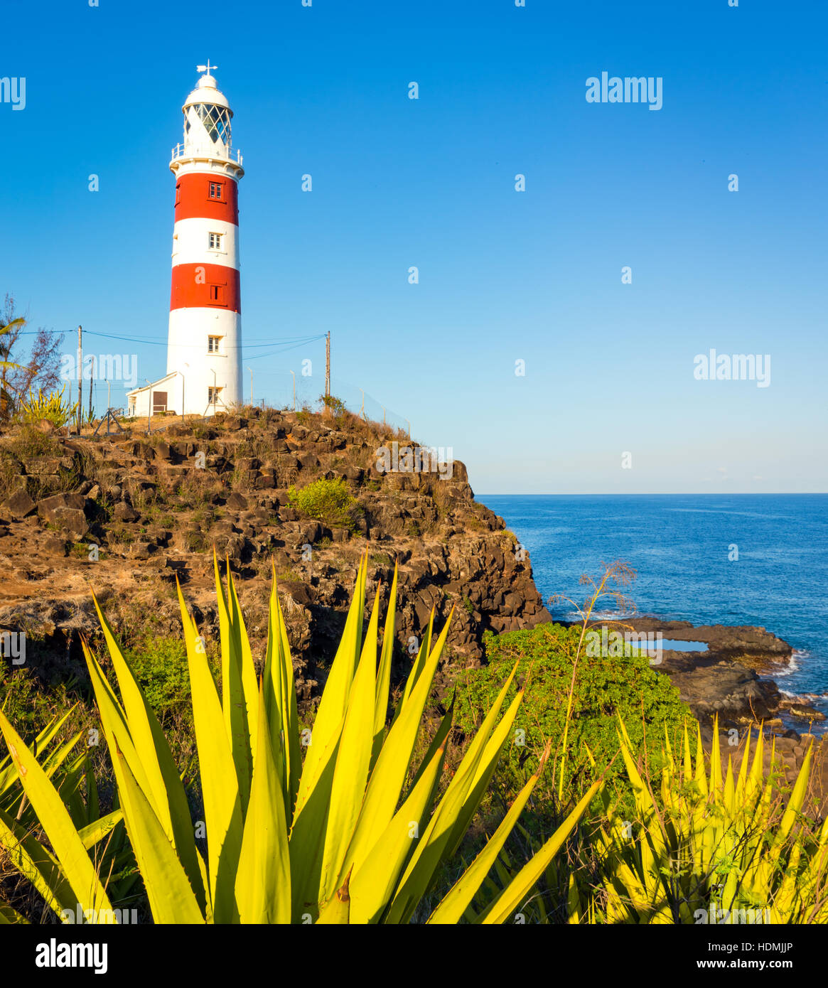 Pointe aux Caves also known as Albion lighthouse. Mauritius Stock Photo ...