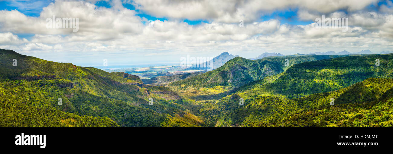 View from the Gorges viewpoint. Black River Gorges national park ...