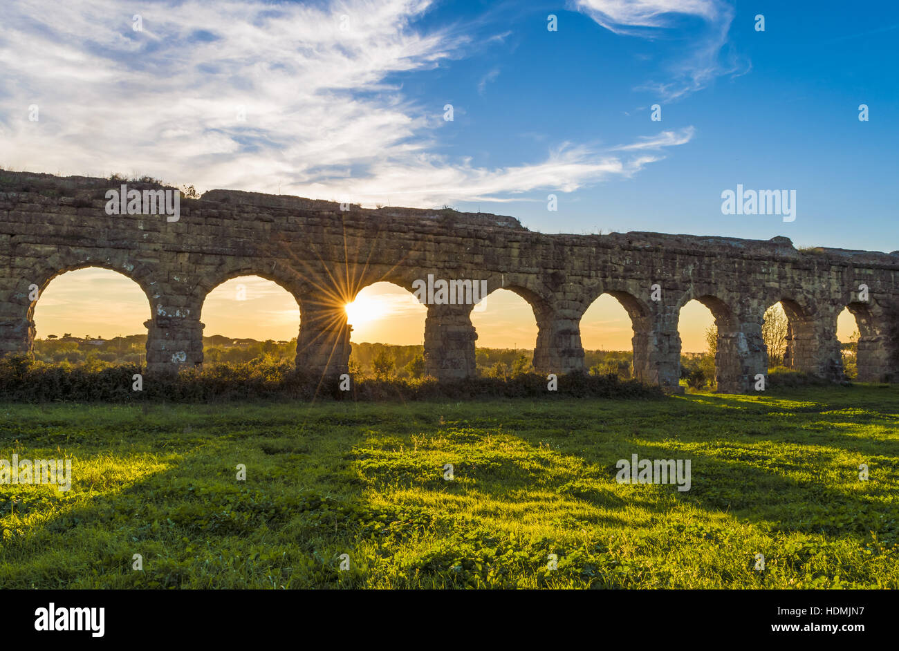 Rome (Italy), The Parco degli Acquedotti at sunset Stock Photo - Alamy