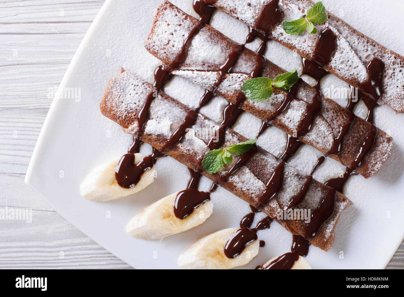 Top view fried chocolate pancake hi-res stock photography and images ...