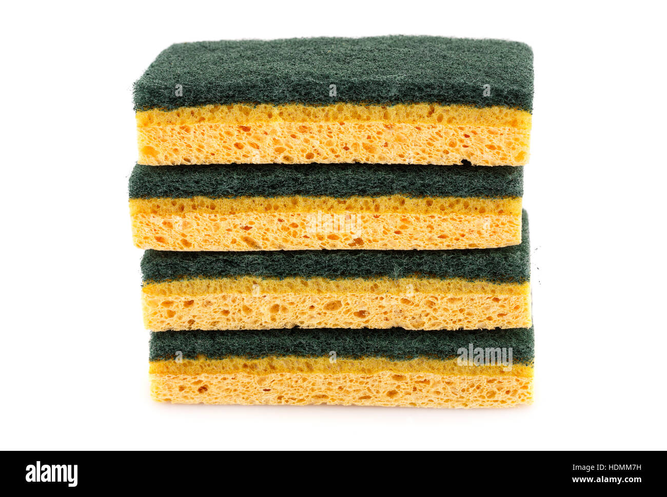Stack of sponges isolated on white background Stock Photo - Alamy
