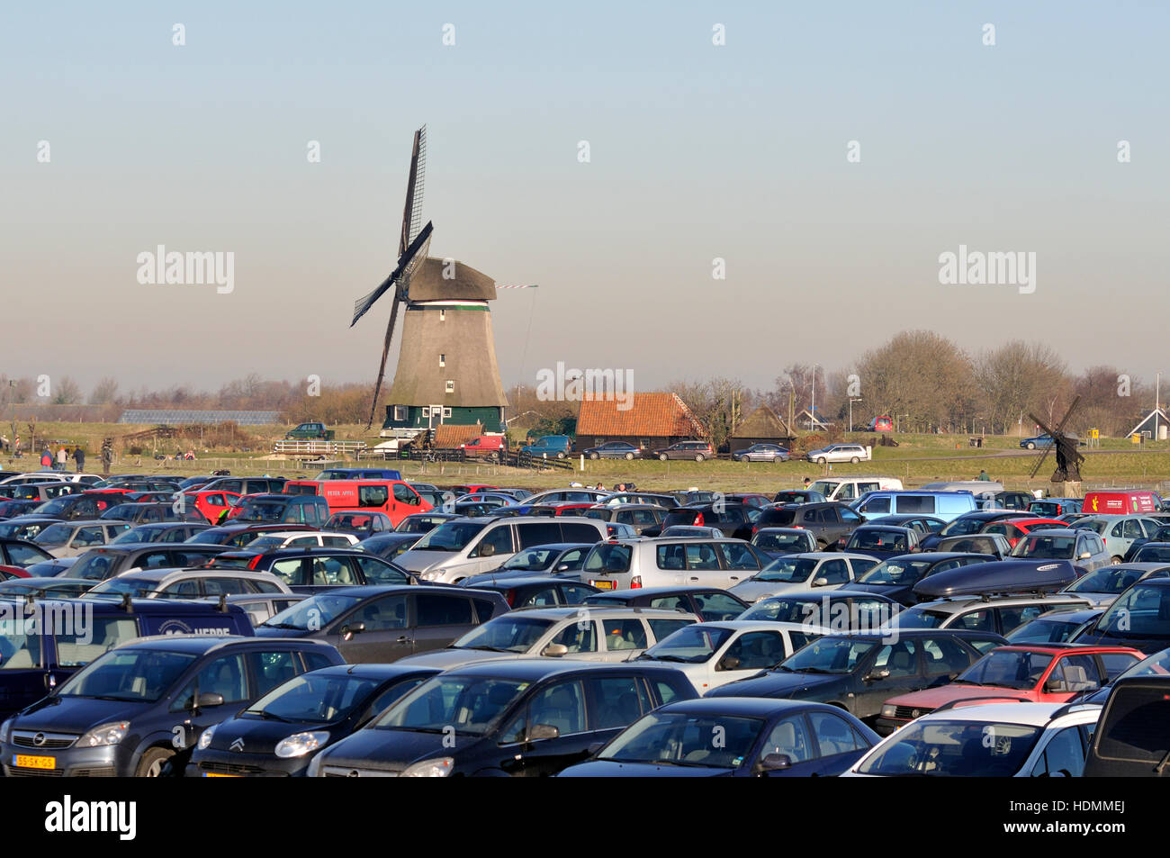 parking place in front of a windmill Stock Photo - Alamy