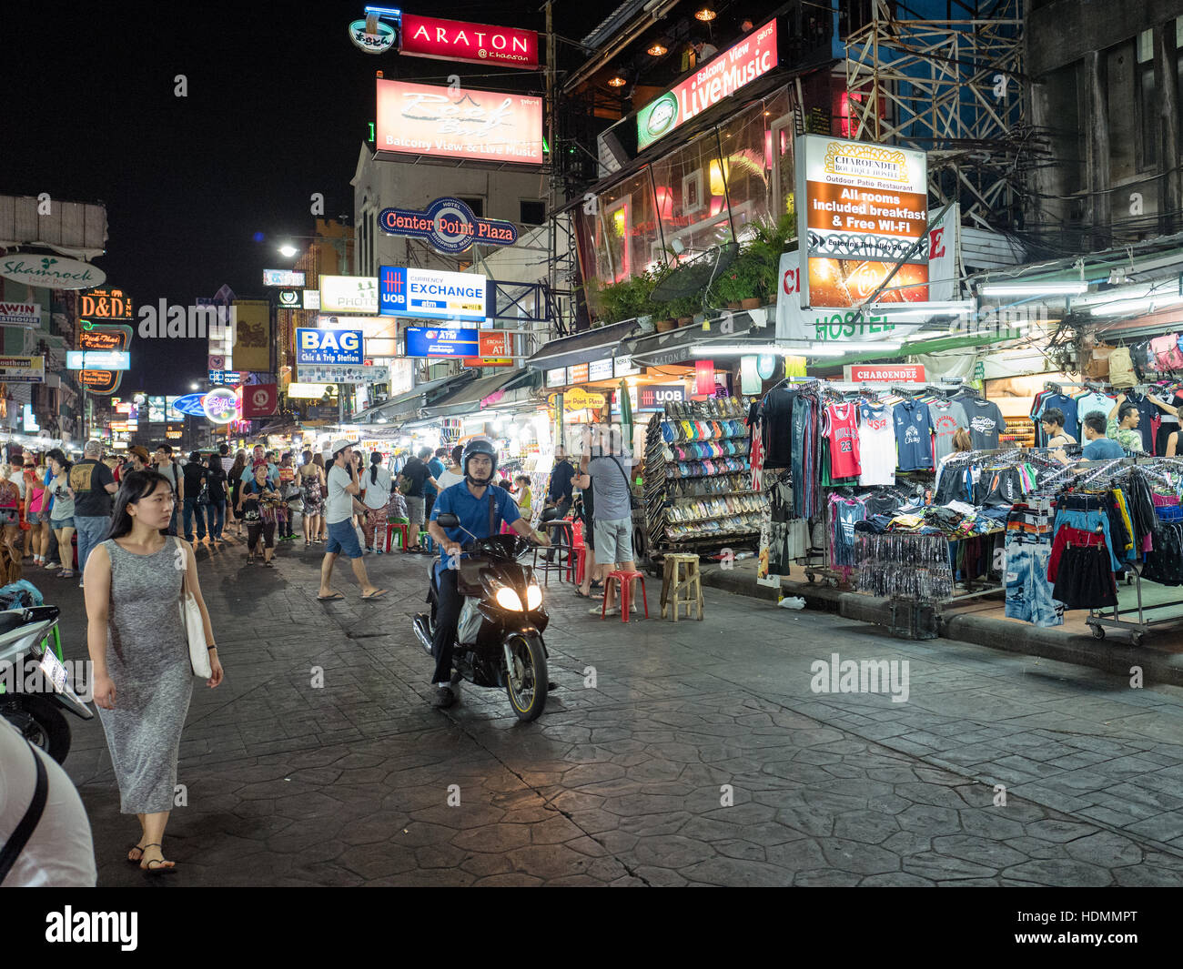 Khao San Road by night in Bangkok, Thailand Stock Photo - Alamy