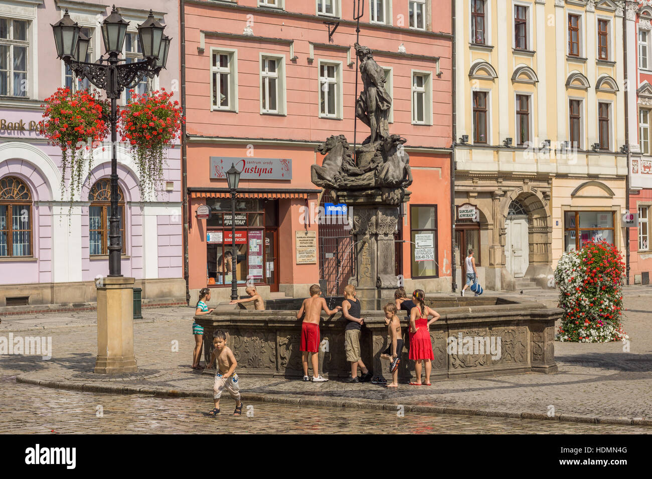 Swidnica Old Market in the sunny summer day Schweidnitz Stock Photo - Alamy