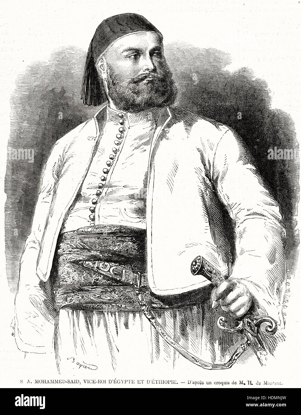 Illustration 1862 engraving Mohamed Said Pasha Stock Photo - Alamy