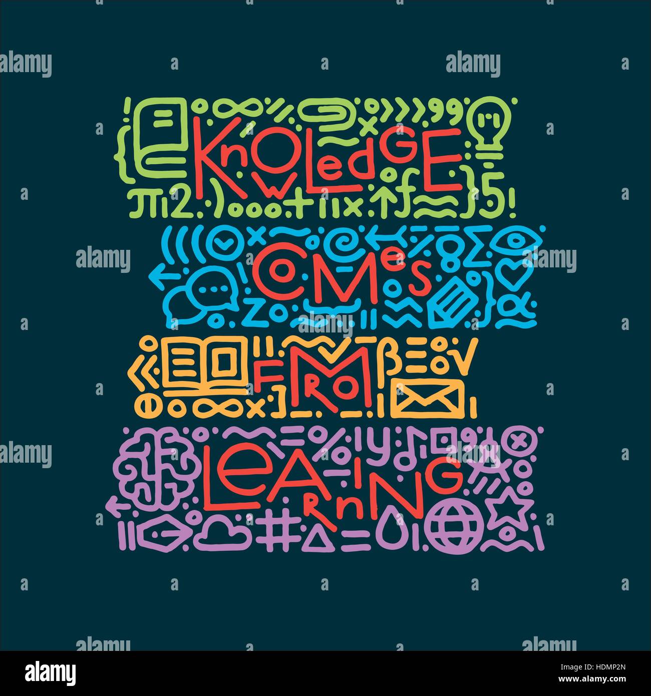 Knowledge comes Stock Vector Images - Alamy
