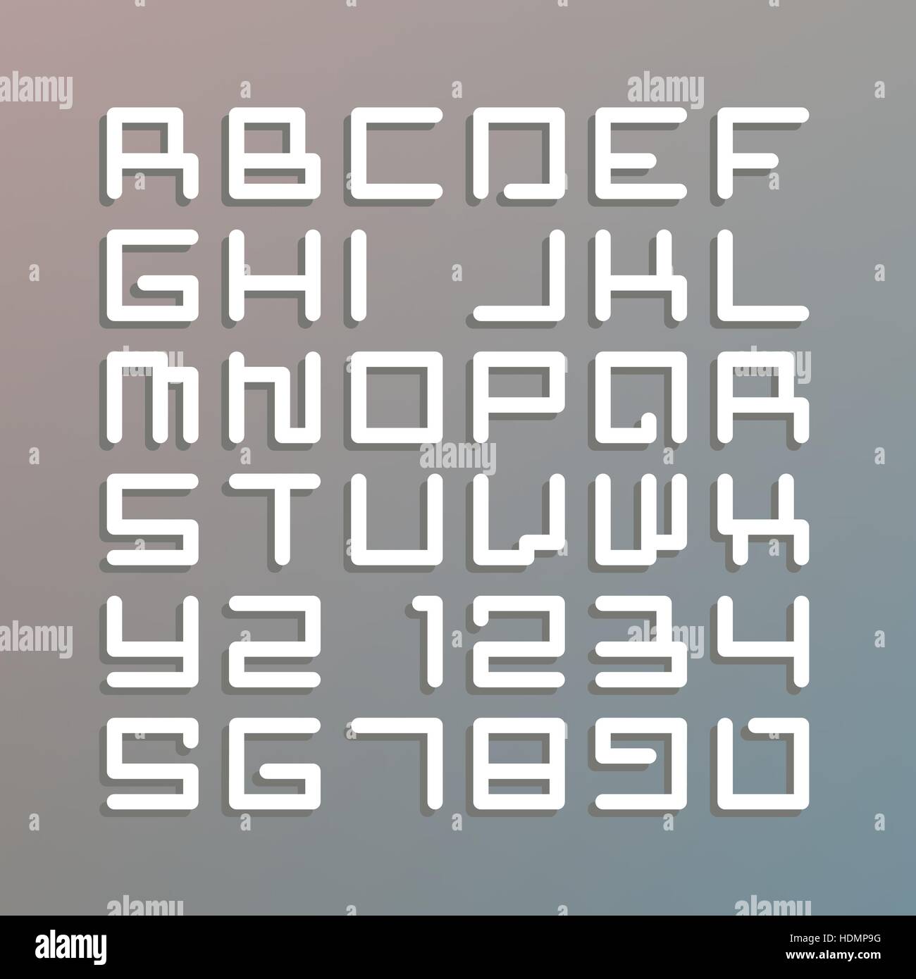 Modern astro font - Latin alphabet letters and numbers. Vector ...