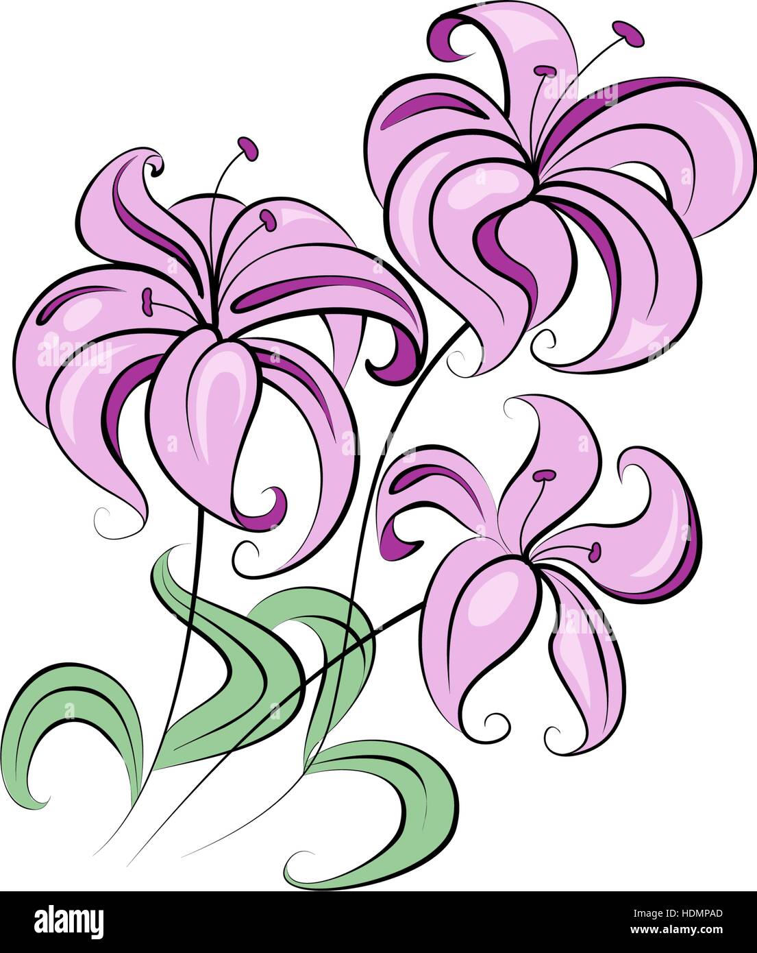 Illustration - stylized bouquet of flowers similar to lily Stock Vector Image & Art - Alamy